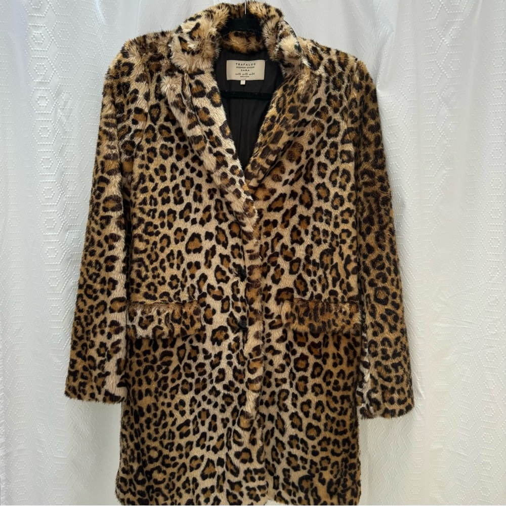 Zara Leopard Print Faux Fur Coat - Gem